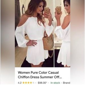 various | Dresses | New White Or Blue Boho Cold Shoulder Long Sleeve ...